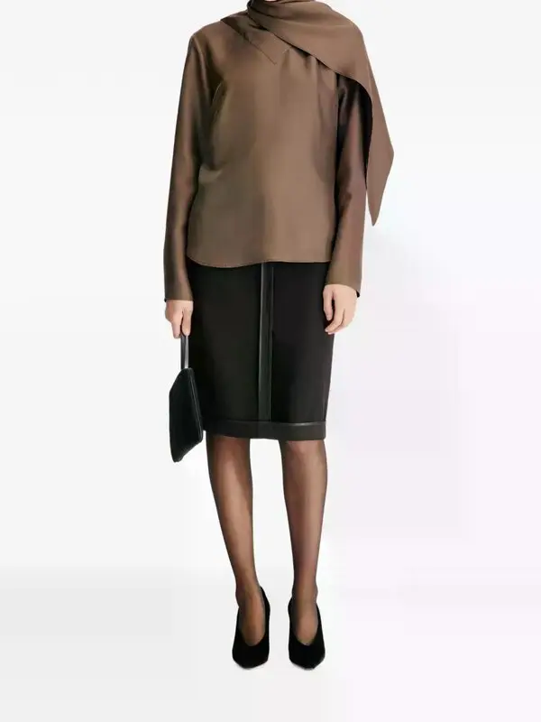 Loulou De Saison Gala Silk-twill Blouse - Brown