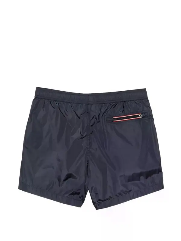 Moncler Logo Patch Drawstring Swim Shorts - Blue