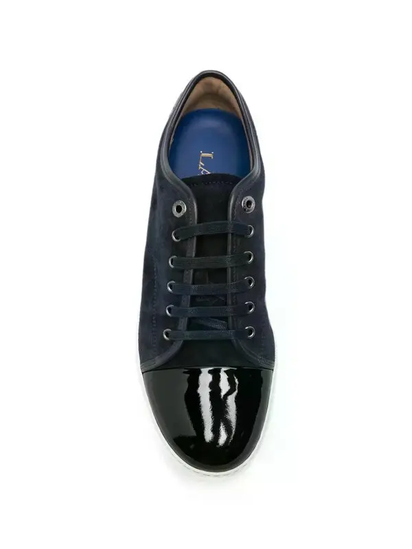 LANVIN Patent-toe Suede Sneakers