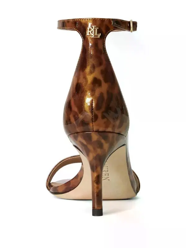Ralph Lauren Allie Tortoiseshell-print Patent Leather Heeled Sandals