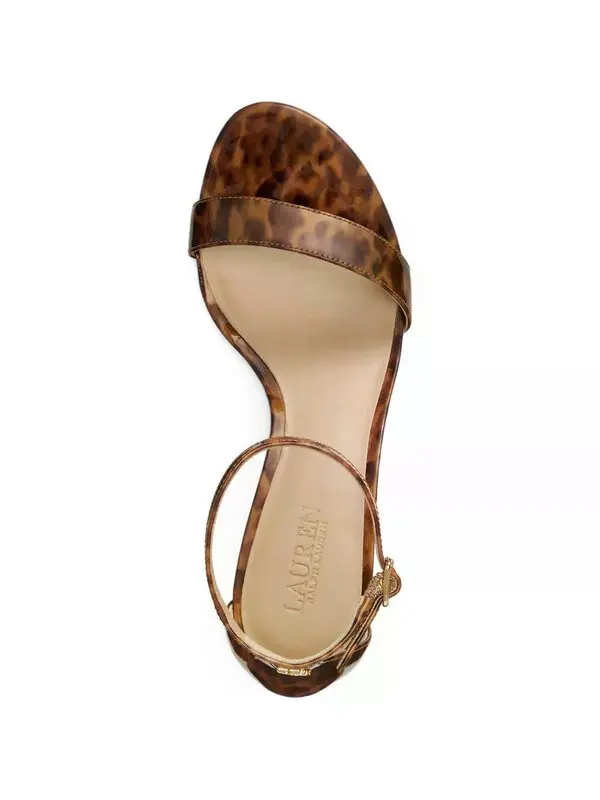 Ralph Lauren Allie Tortoiseshell-print Patent Leather Heeled Sandals