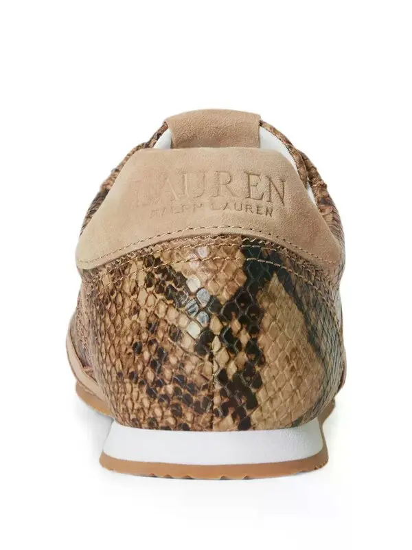 Ralph Lauren Dani Python-embossed Leather Sneakers