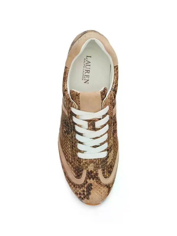 Ralph Lauren Dani Python-embossed Leather Sneakers