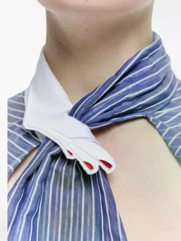 Vivetta Striped Blouse With Hand-shaped Collar