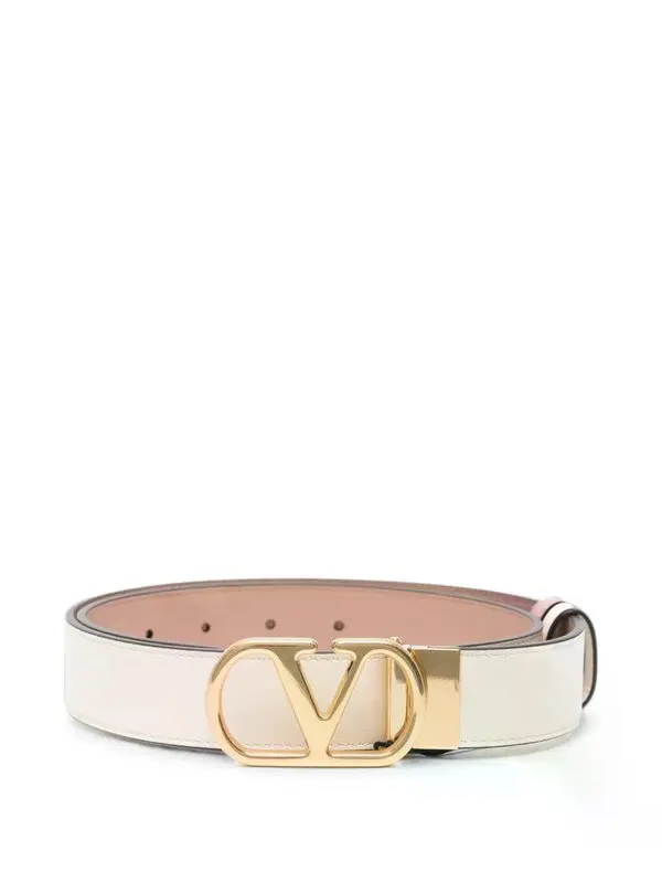 Valentino Garavani Vlogo Signature Leather Belt - Neutrals