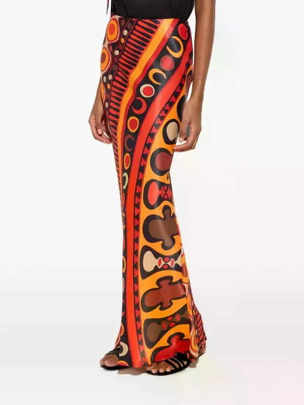 Emilio Pucci Soleil Print Satin Maxi Skirt