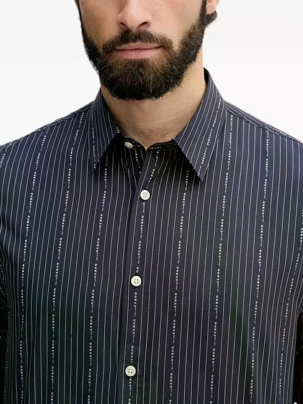 Guess Logo-stripe Patterned Shirt