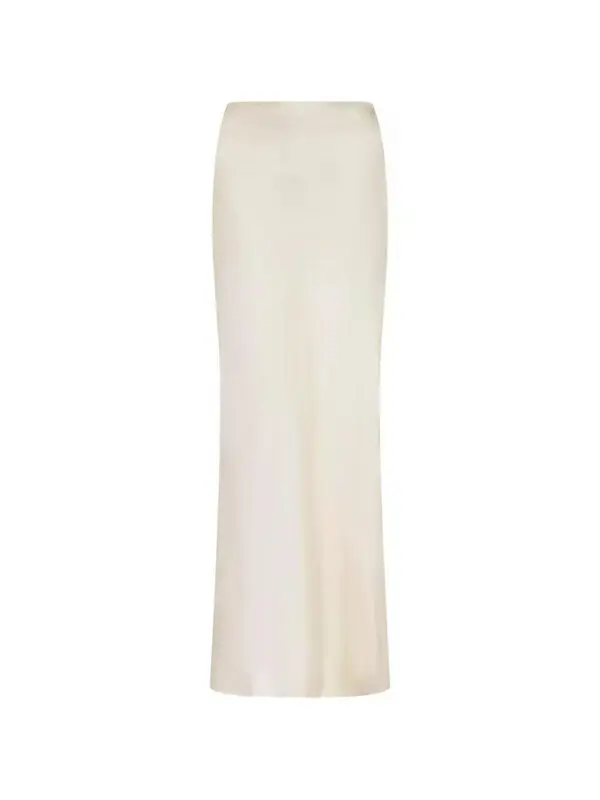 Loulou De Saison Eli Silk-twill A-line Maxi Skirt - Neutrals