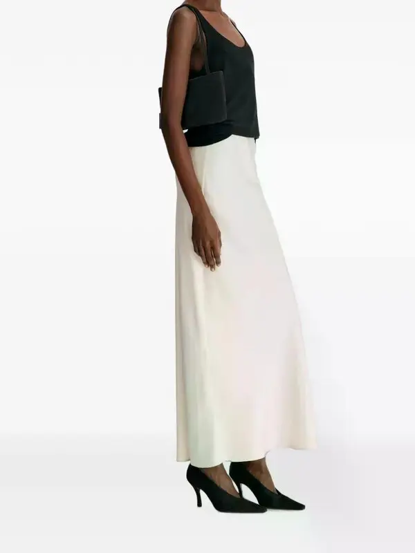 Loulou De Saison Eli Silk-twill A-line Maxi Skirt - Neutrals