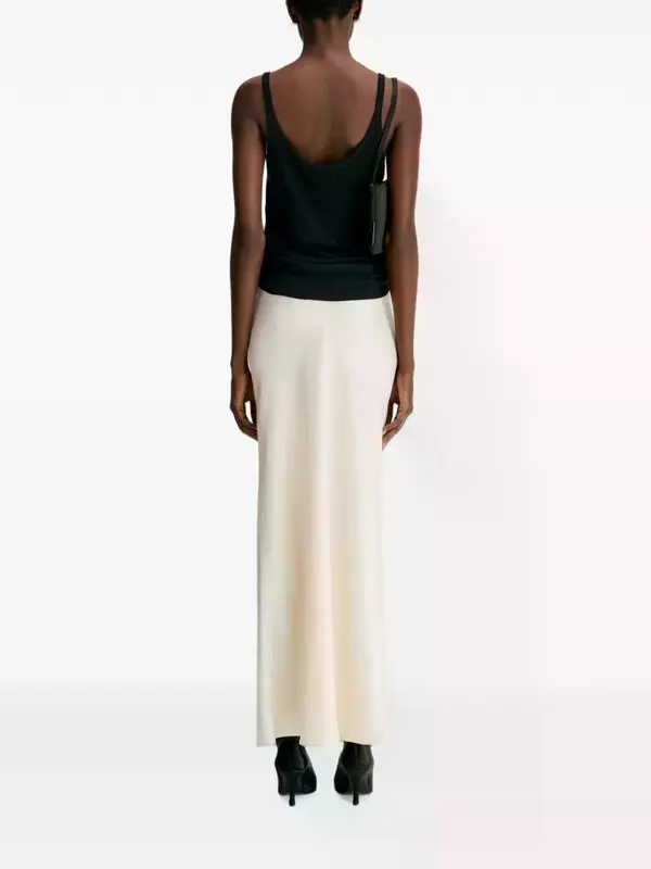 Loulou De Saison Eli Silk-twill A-line Maxi Skirt - Neutrals