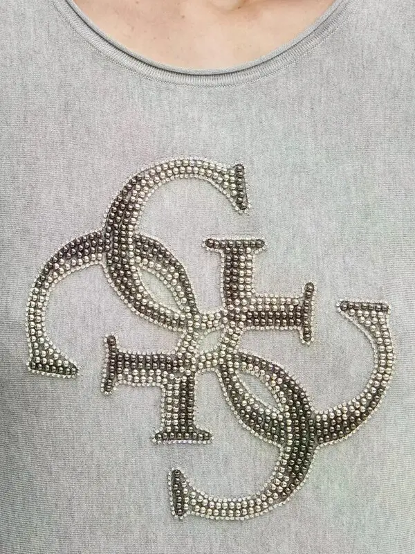 Guess Crystal-embellished Logo Motif Sweater