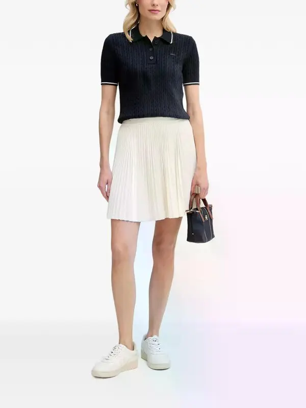 Lacoste Cable Knit Polo Shirt With Contrast Tipping