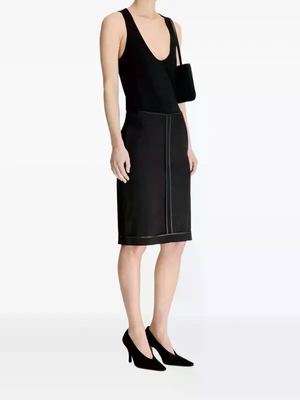 Loulou De Saison Satin-trimmed Midi Skirt - Black