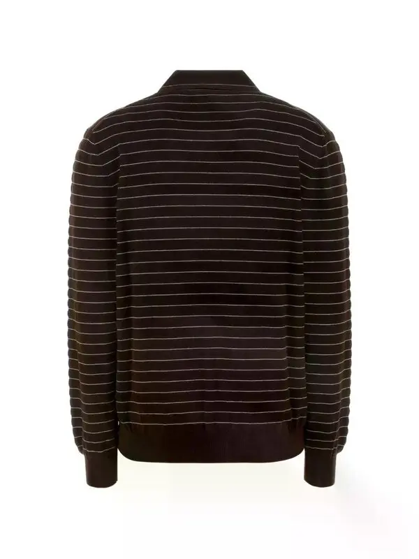 Miu Miu Striped Polo Collar Sweater