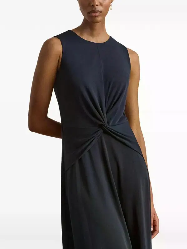Ralph Lauren Sleeveless Twist-front Midi Dress