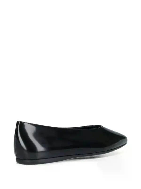Prada Polished Leather Ballet Flats - Black