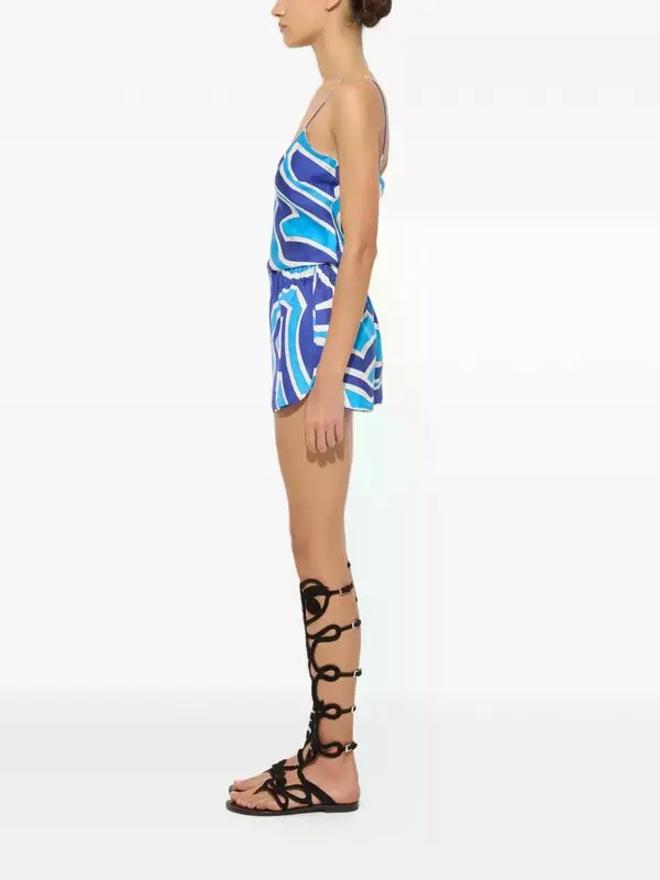 Emilio Pucci Silk Twill Labirinto Print Shorts