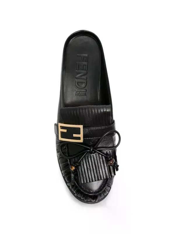 Fendi O'lock Fringed Mules