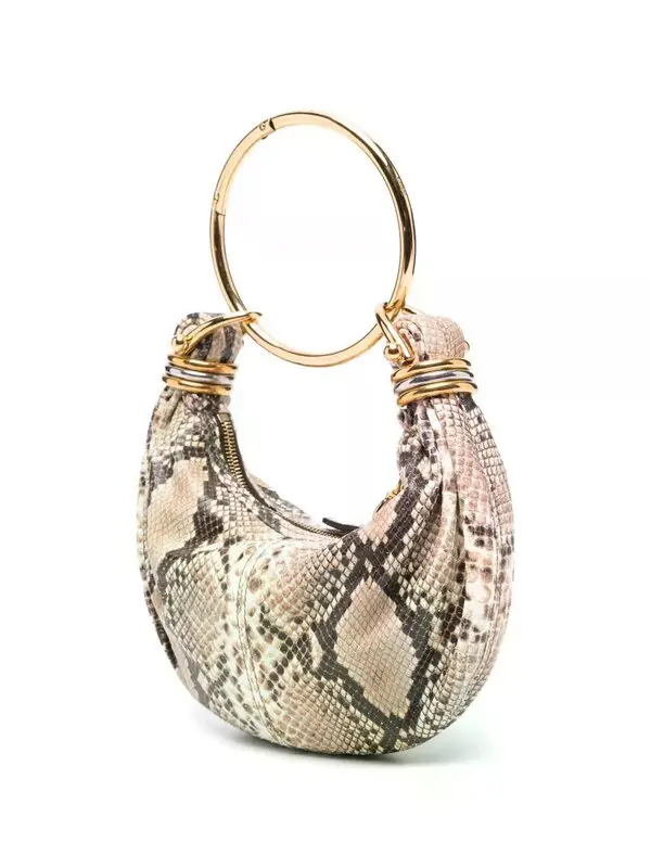 Chloé Snakeskin-effect Ring-handle Clutch Bag