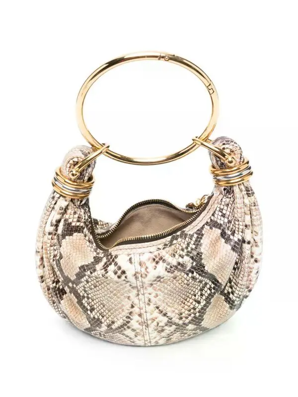Chloé Snakeskin-effect Ring-handle Clutch Bag