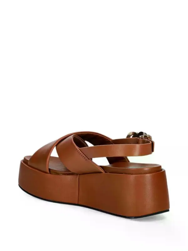 Moschino Heart-buckle Crossover Strap Platform Sandals