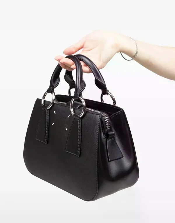 MAISON MARGIELA Four Stitch Leather Tote Bag - Black