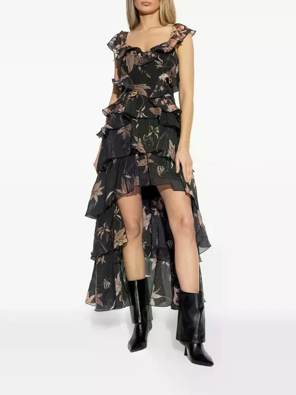ALLSAINTS Sienna Ruffled Floral-print Midi Dress