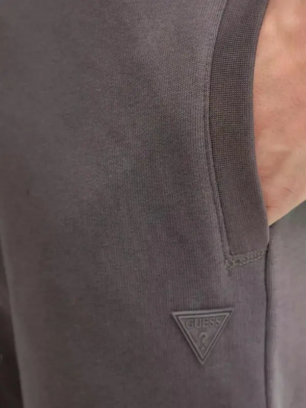 Guess Logo-patch Drawstring Track Pants - Grey