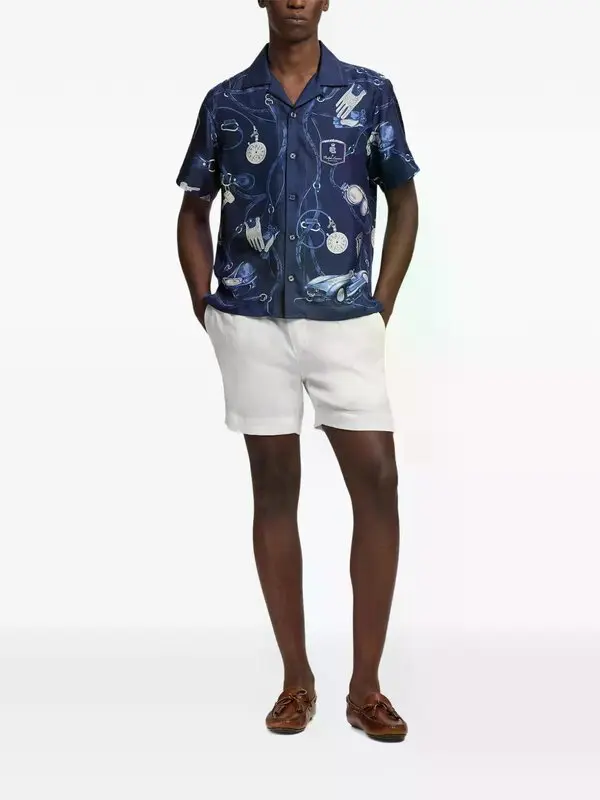 Ralph Lauren Purple Label Printed Silk Shirt - Blue