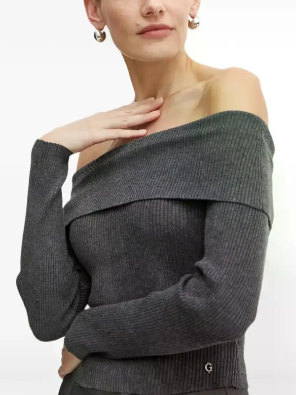 Guess Off-shoulder Ribbed Sweater