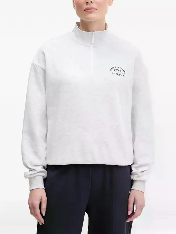 Guess Logo-print Quarter-zip Sweater