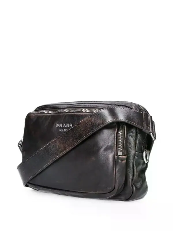 Prada Nappa Leather Shoulder Bag With Logo Print