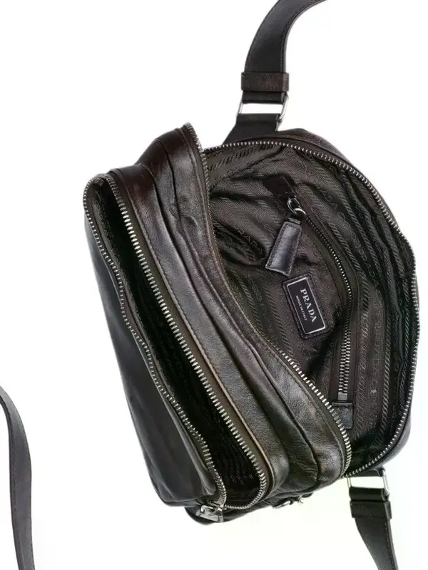 Prada Nappa Leather Shoulder Bag With Logo Print