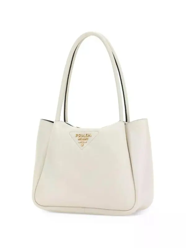 Prada Small Logo-plaque Leather Tote Bag