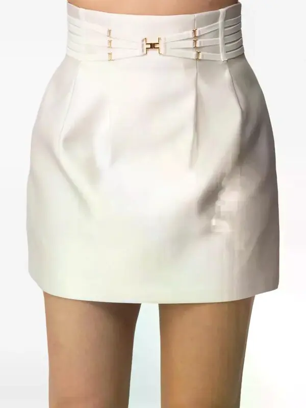 Elisabetta Franchi Logo Plaque Pleated Mini Skirt