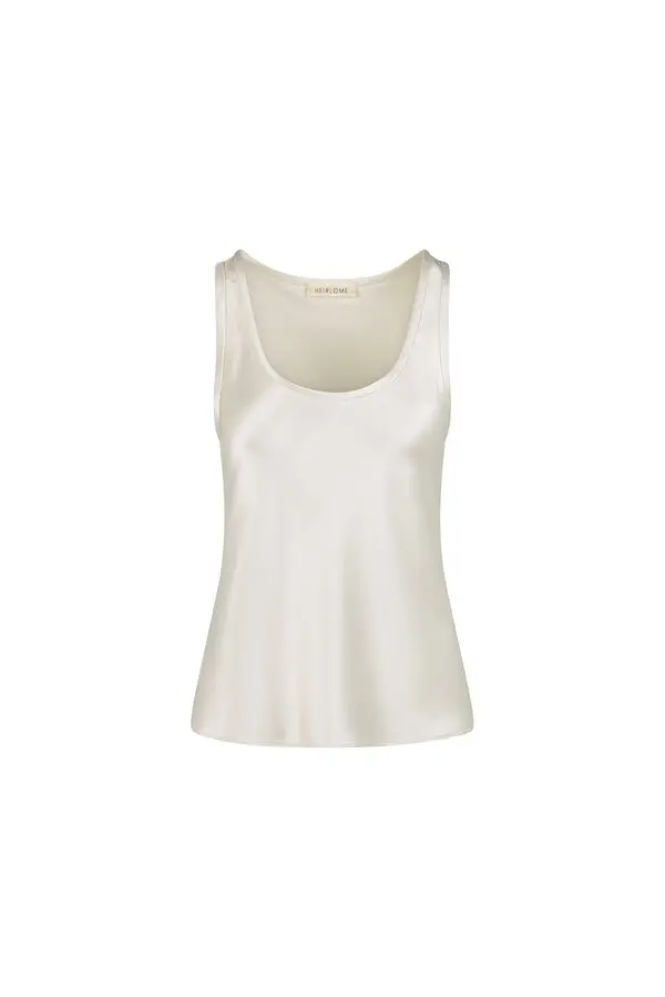 HEIRLOME Adau Silk Satin Tank Top - Ivory