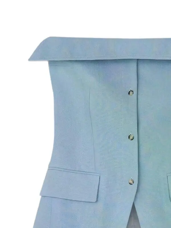 Nanushka Strapless Linen Blouse