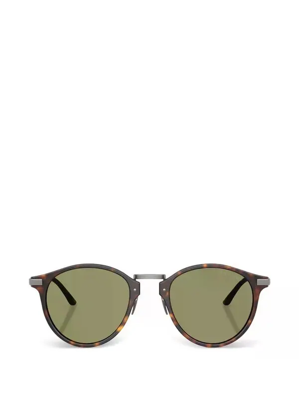 Giorgio Armani Round Frame Tortoiseshell Sunglasses - Brown