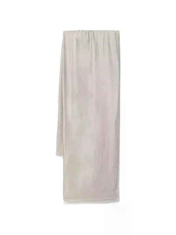 Emporio Armani Logo-jacquard Frayed-edge Scarf - Neutrals