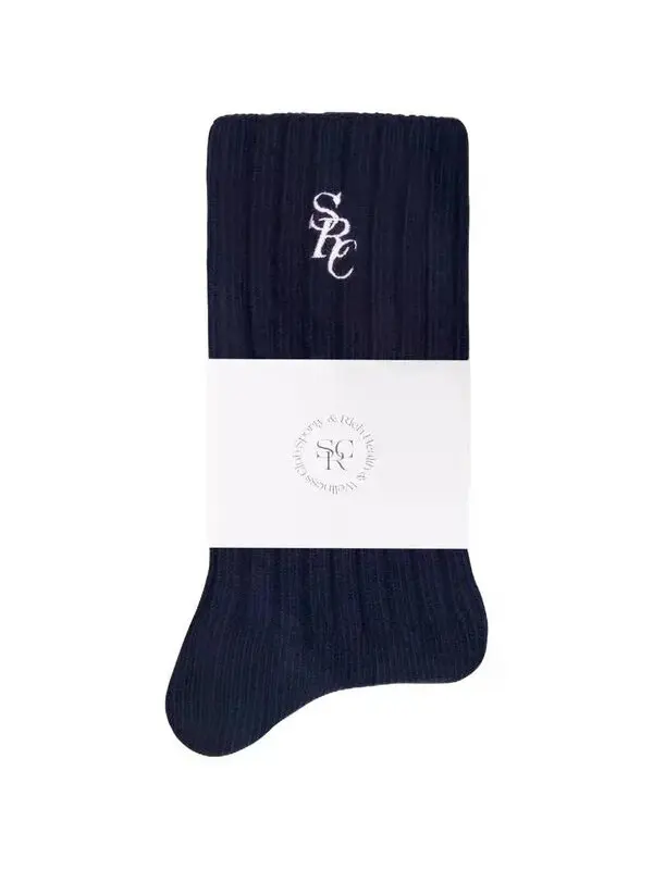SPORTY & RICH Embroidered Ribbed Socks