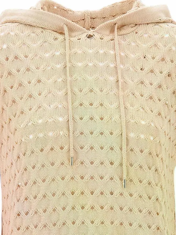KANGRA Textured Knit Sleeveless Hooded Vest