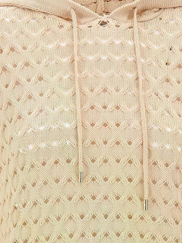 KANGRA Textured Knit Sleeveless Hooded Vest