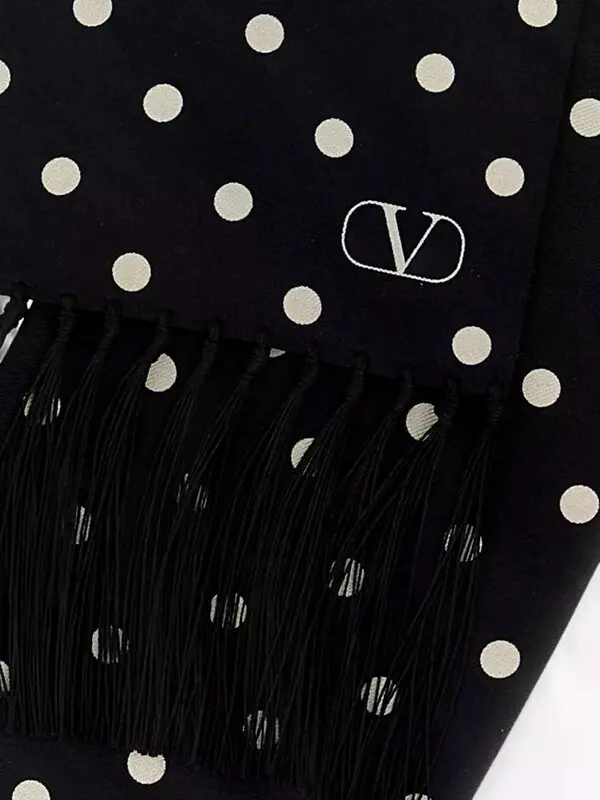 Valentino Garavani Vlogo Polka-dot Scarf - Black