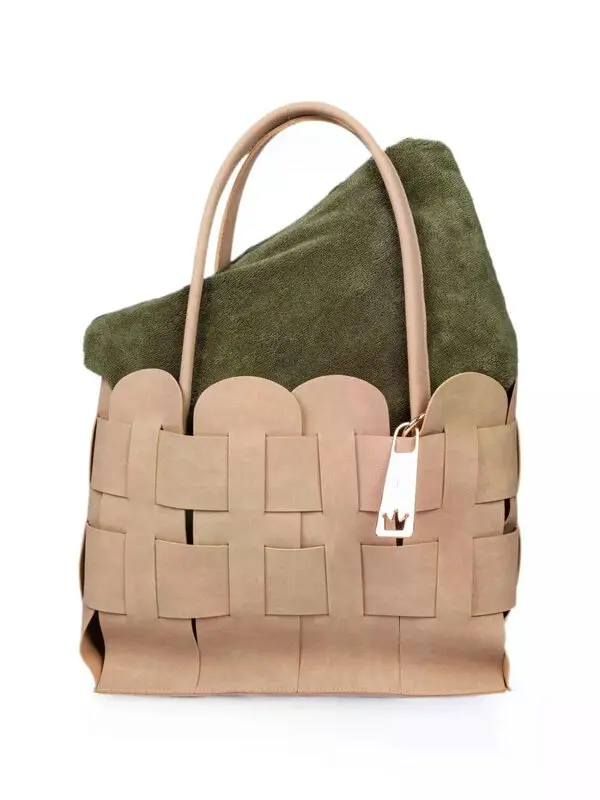 LA MILANESA Large Viola Woven Tote Bag - Neutrals