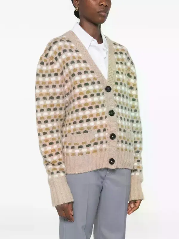 Marni Geometric Pattern V-neck Cardigan