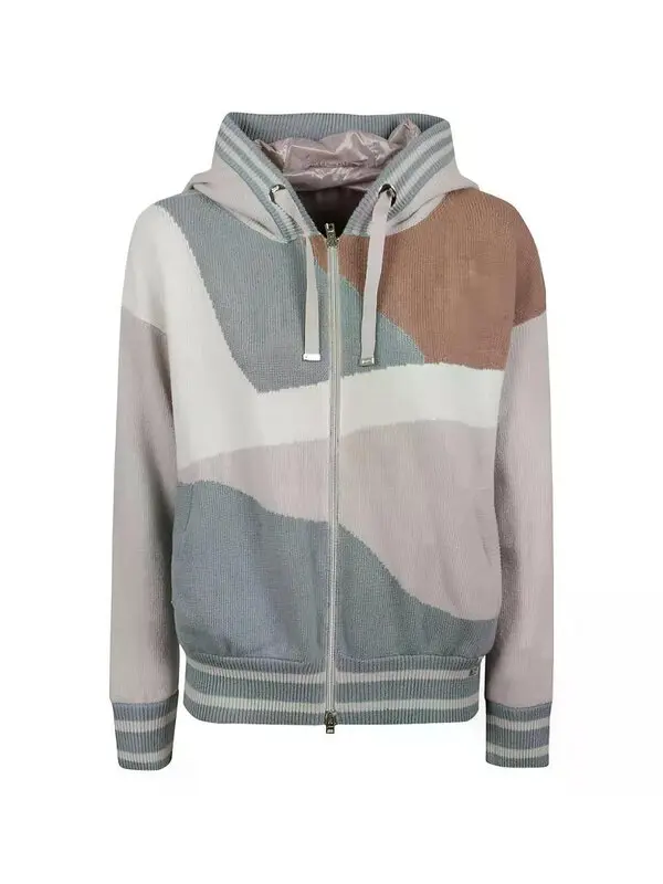 Herno Color-block Knit Hooded Jacket