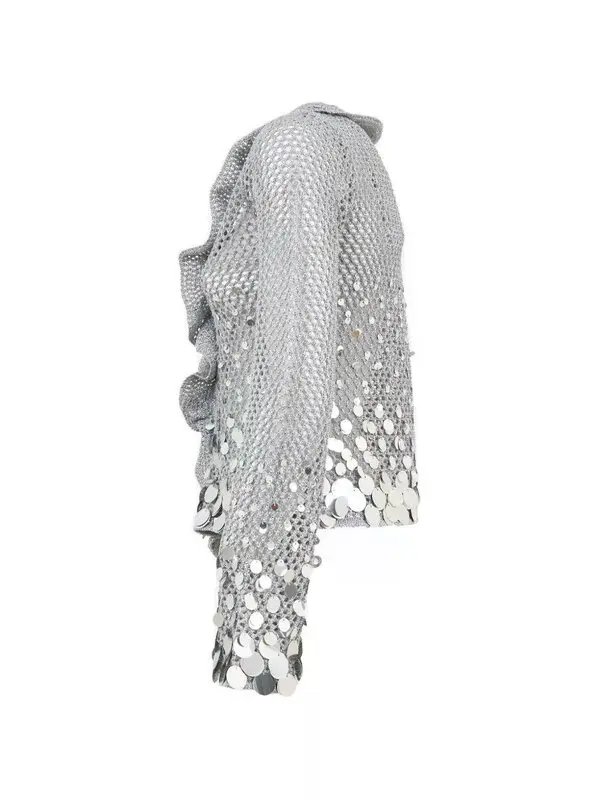 Casablanca Casabanca Sequin Embellished Ruffled Knit Top