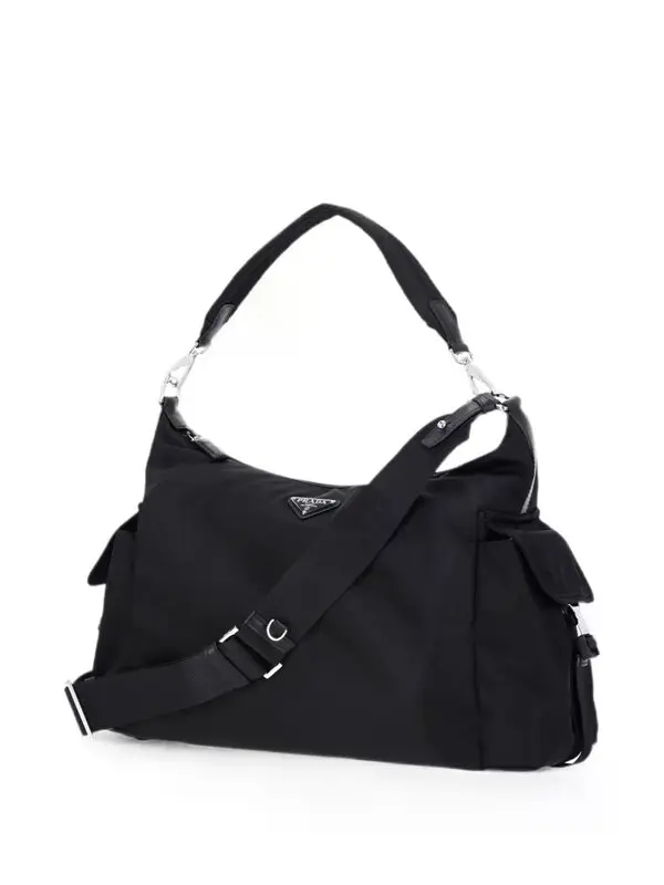 Prada Logo Plaque Tote Bag