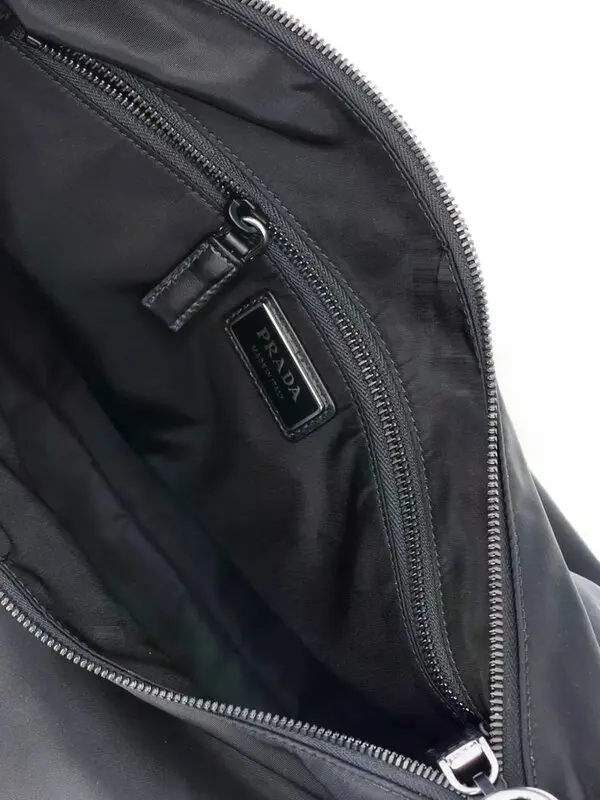 Prada Logo Plaque Tote Bag