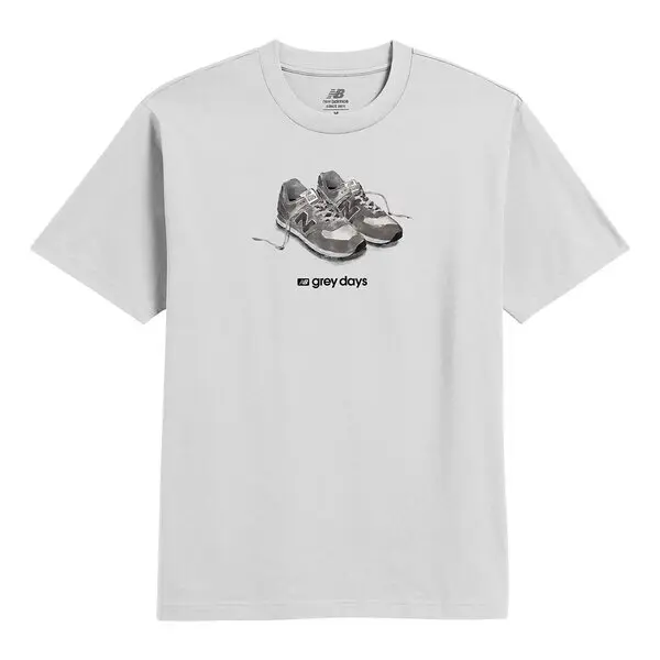 NEW BALANCE Grey Days 574 T-shirt Asia Sizing - White
